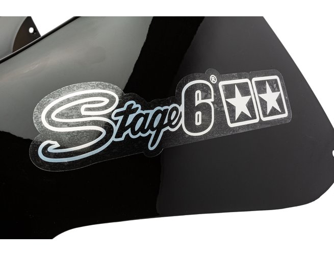 Autocollant logo Stage6 gris alu 25x4,5cm acheter | MAXISCOOT.com